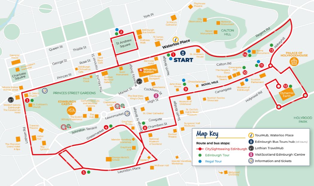 City Sightseeing Edinburgh Hop-On, Hop-Off Tour + Hard Rock Cafe Entry